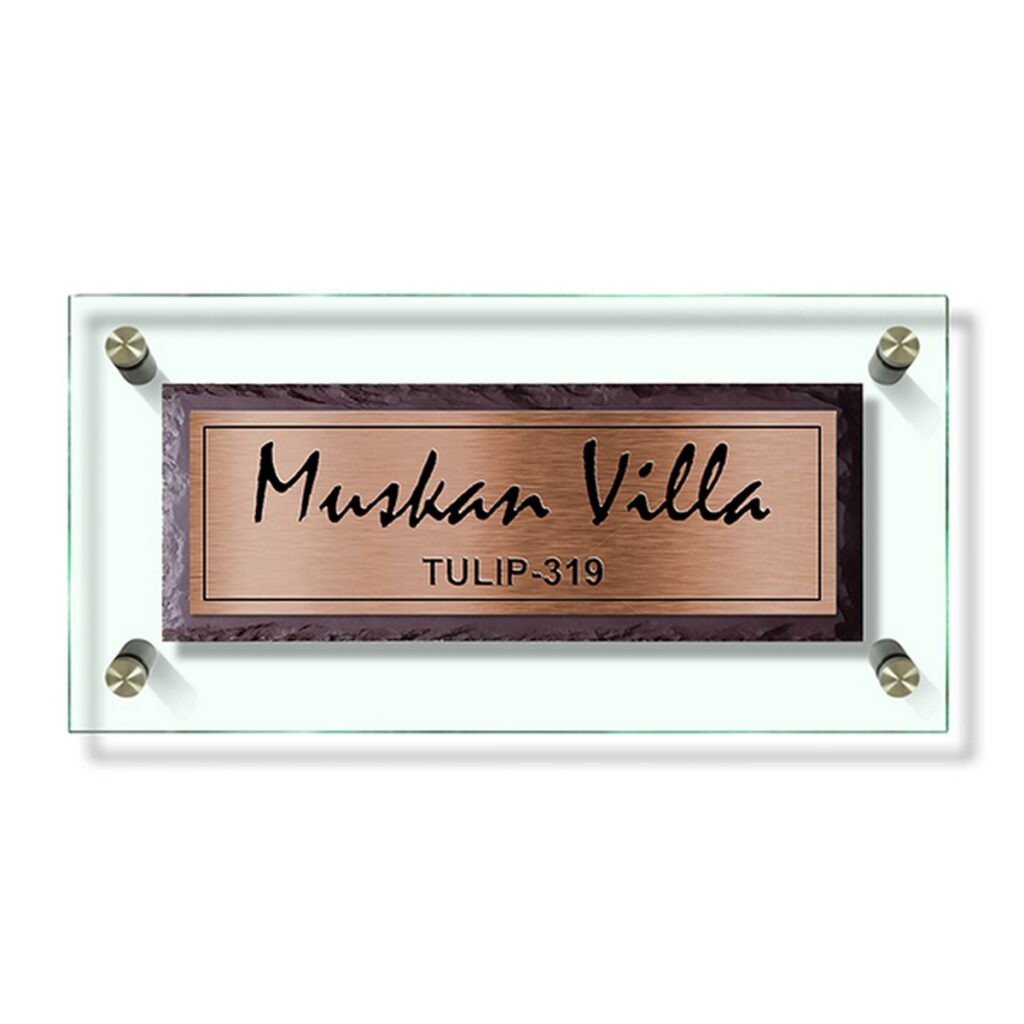 Stainless Steel Laser Cut Nameplate with EtchingDuco Paint
