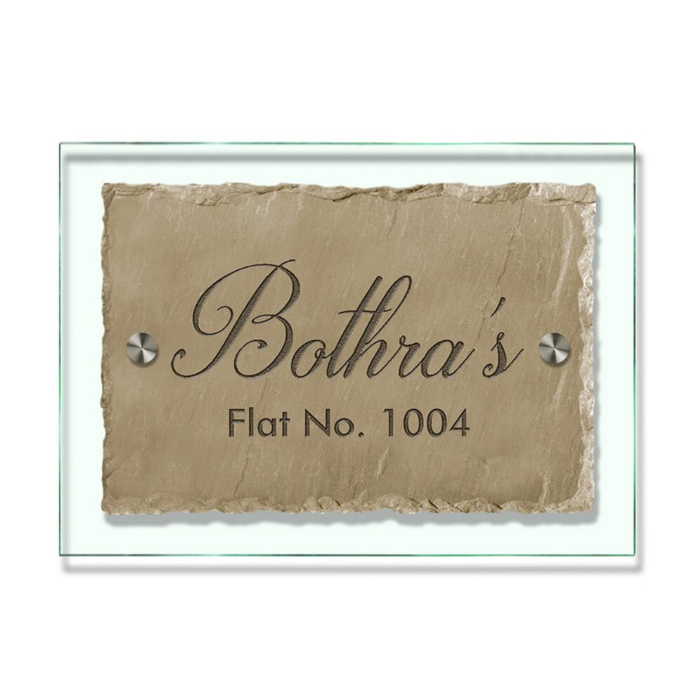 Elegant Stainless Steel Etched Nameplate With Duco Paint