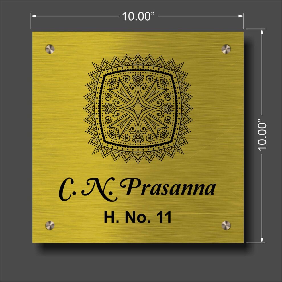 Brass Nameplate | Colour Filled With Duco Paint