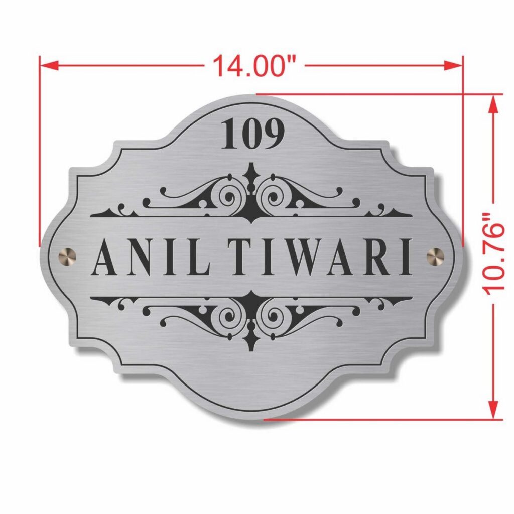 Custom Laser Cut Stainless Steel Etched Duco paint Nameplate