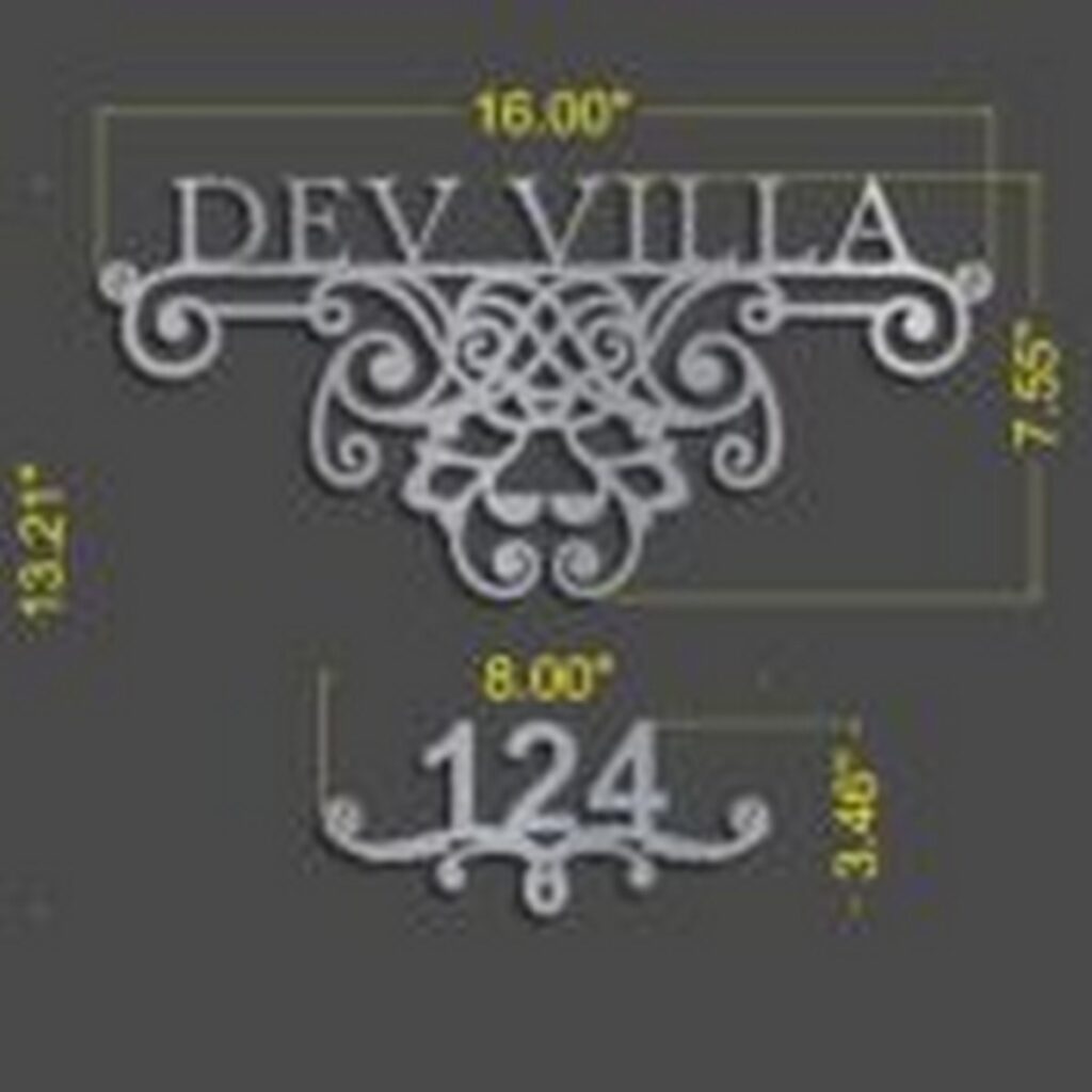 Stainless Steel Laser Cut Nameplate | Dev Villa
