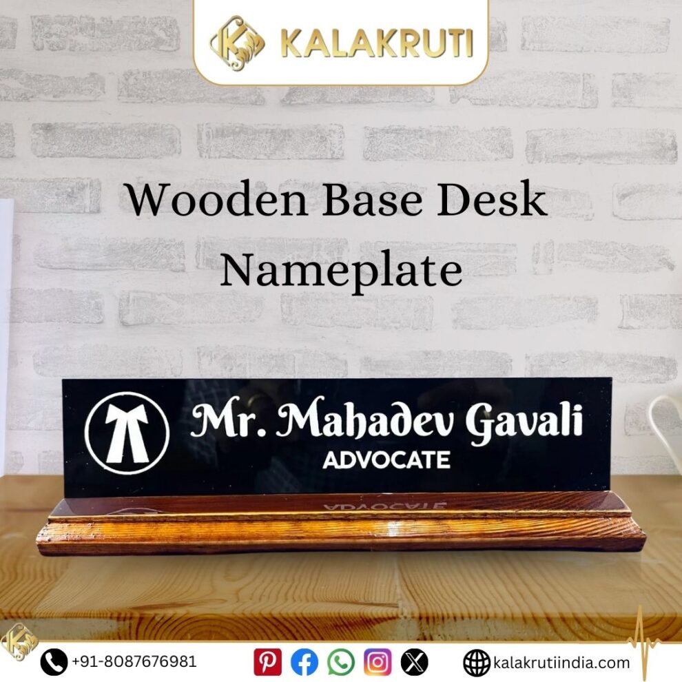 Wooden Base Desk Nameplates | Elevate Your Office Space