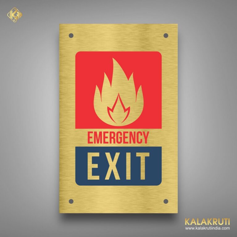Brass Stainless Steel EMERGENCY EXIT Sign 😍 Ensure Safety