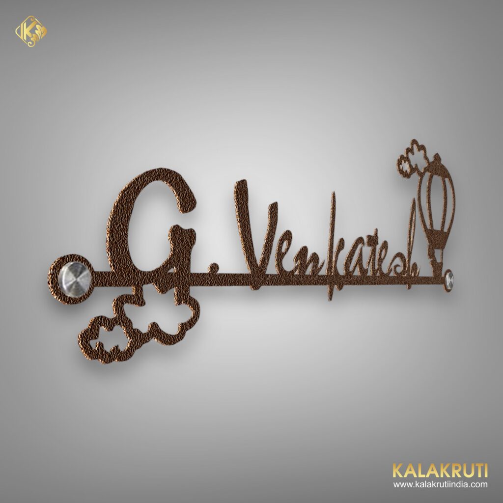 Black Stainless Steel Nameplate | Shankar Villa
