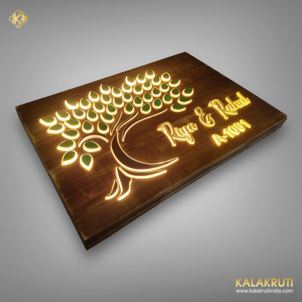 The Riya & Rahul LED Nameplate 😍 Illuminate Your Home