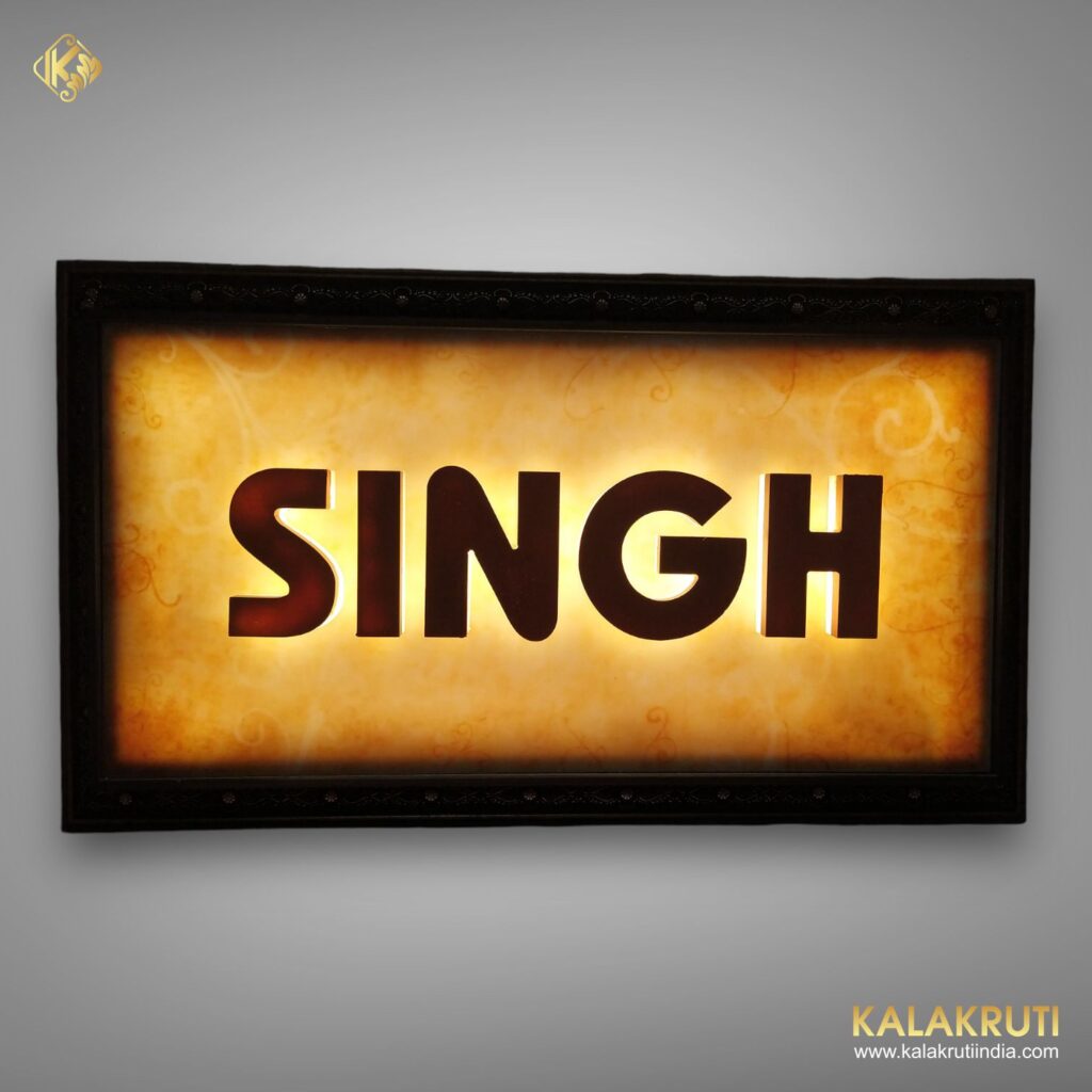 The SINGH LED Nameplate 🏘️ Illuminate Your Name With LED
