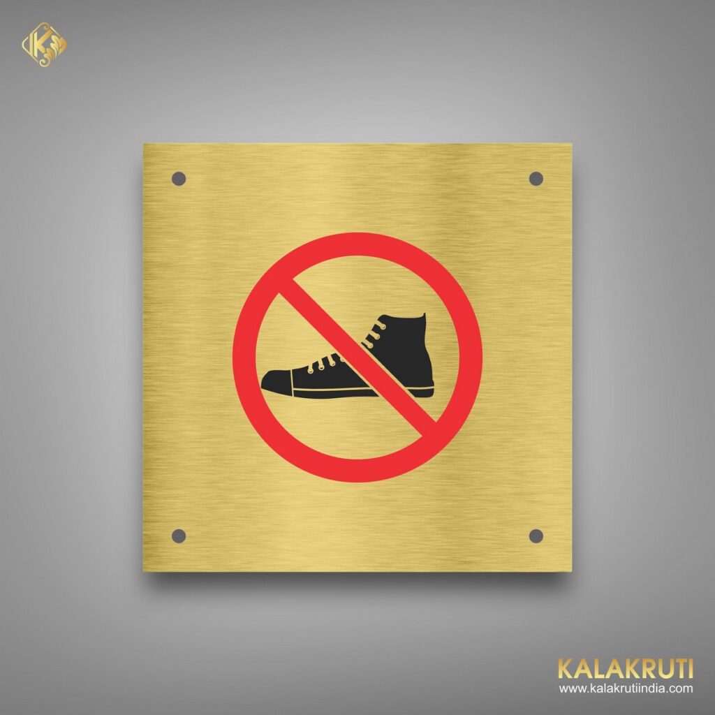 SHOES NOT ALLOWED Brass Steel Sign 😍 Keep It Clean