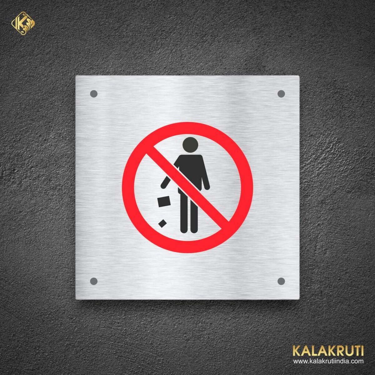 StainlessSteel DO NOT THROW GARBAGE Sign Keep It Clean StainlessSteel DO NOT THROW GARBAGE Sign Keep It Clean