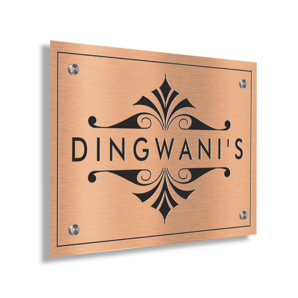 New Copper Letters Etched Color Nameplate | Dingwani’s CE