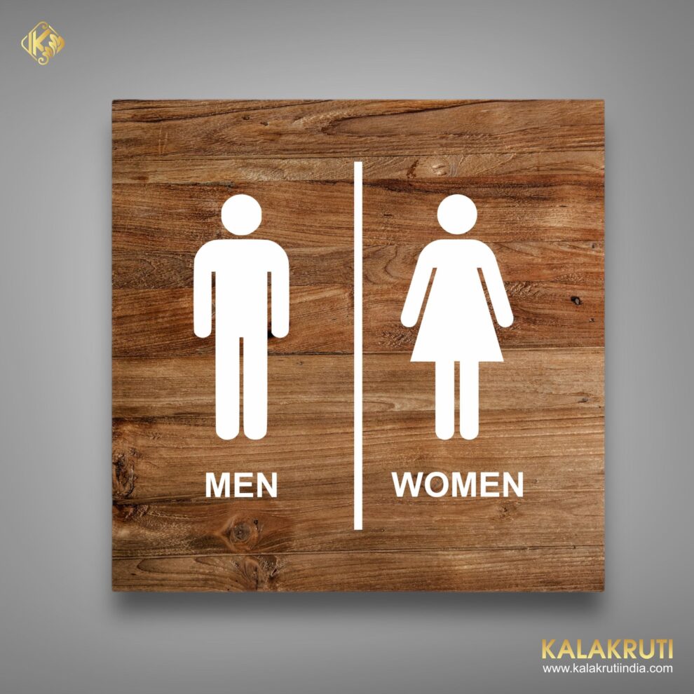 Wood Male Female Toilet Sign Without Text 😍 Restroom Signs