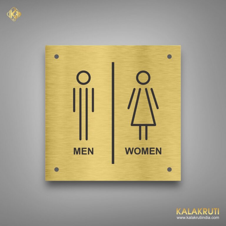 Sophisticated Female Restroom Sign Board With Text – KalaKruti India