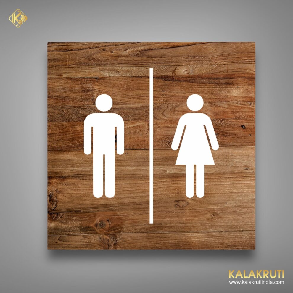 Wood Male Female Toilet Sign Without Text 😍 Restroom Signs