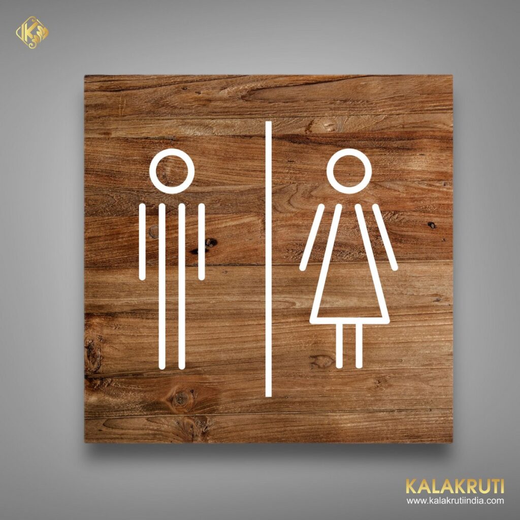 Wood Male Female Sign 😍 Gender-Neutral Restrooms