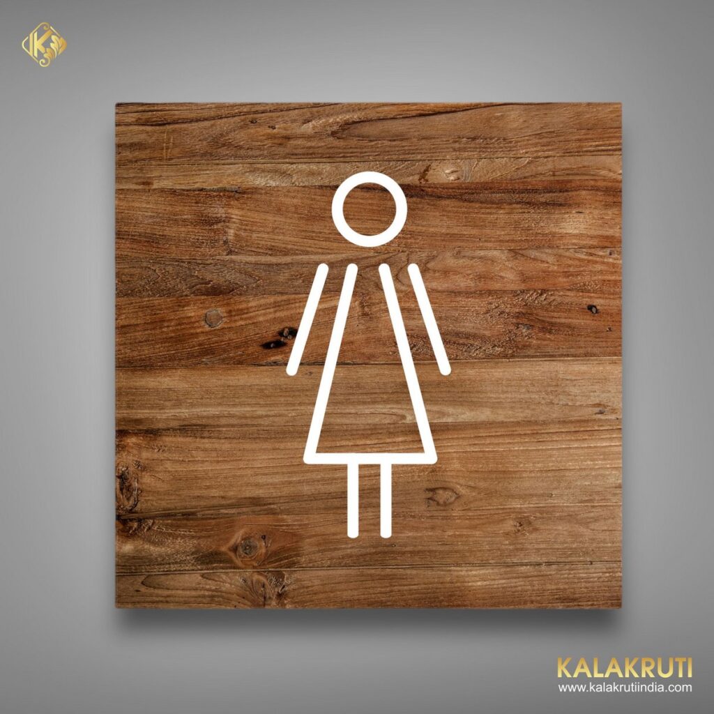 Female Toilet Sign Board With Text | High Quality