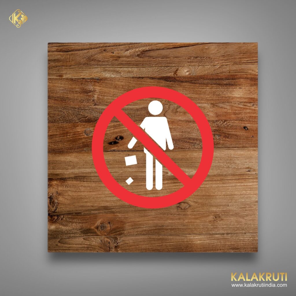 Wooden DO NOT THROW GARBAGE Sign 😍 Cleanliness Starts Here!