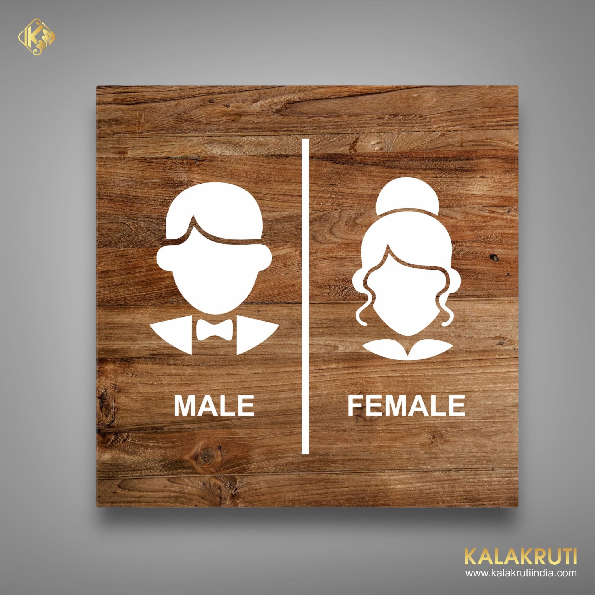 Female Toilet Sign Board With Text | High Quality