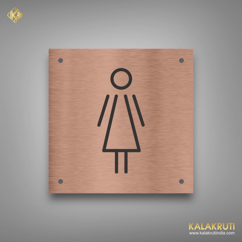 Copper Female Toilet Sign Board 🚻 Restroom Elegance