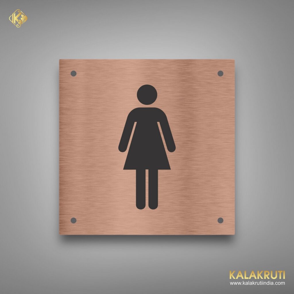 Female Toilet Signage without Text | Copper Radiance