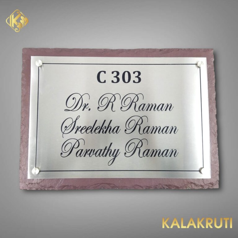 Natural Stone with Stainless Steel etching Nameplate | Raman for Sale ...