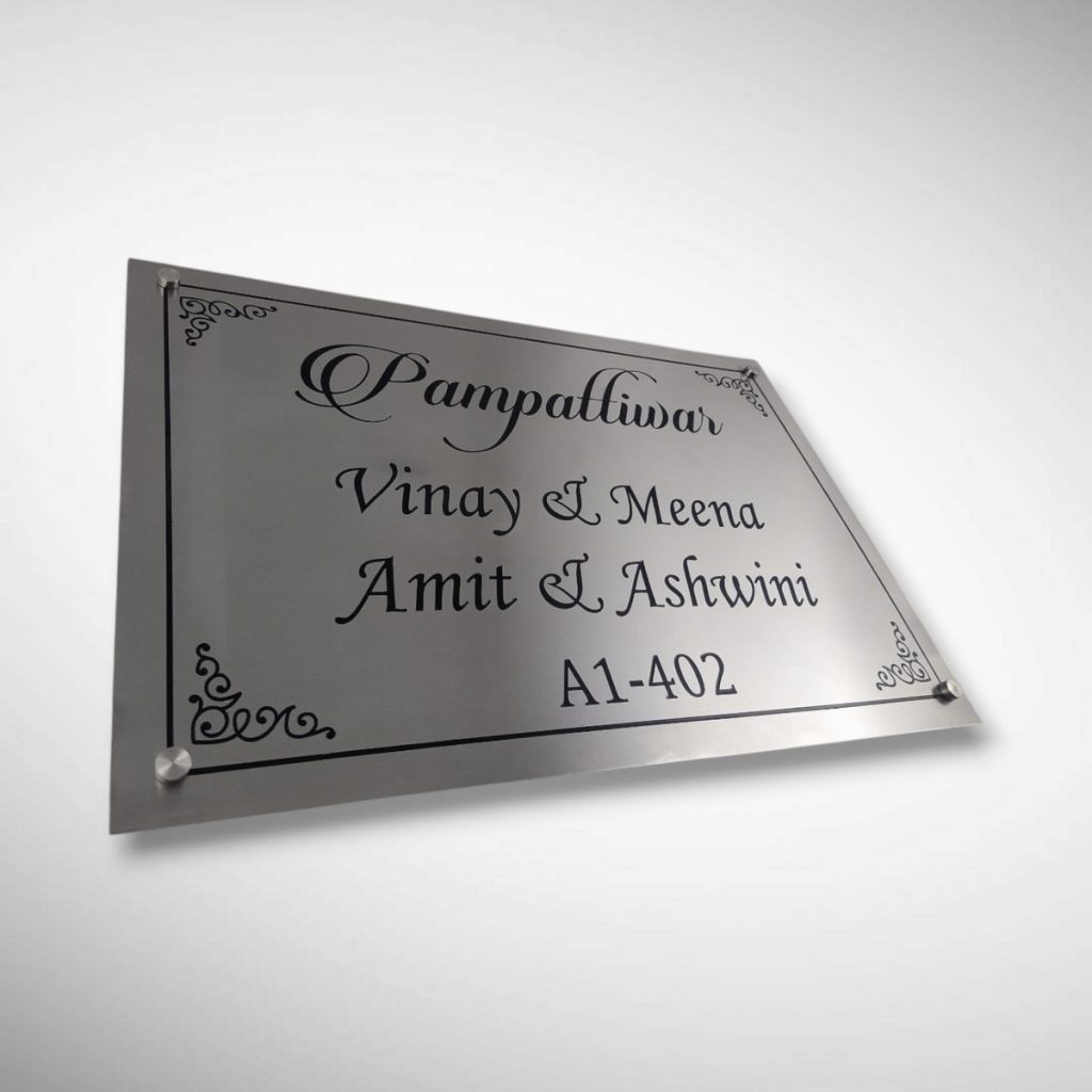 Custom Stainless Steel Nameplates For Home - Shine Bright | KalaKruti India