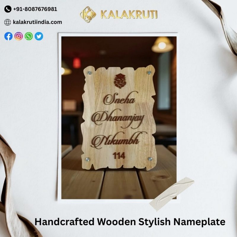 New Ultimate Guide to Handcrafted Wooden Stylish Nameplate | KalaKruti ...